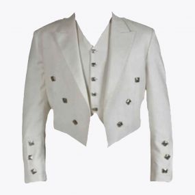 White Prince Charlie Jacket & Waistcoat For Men