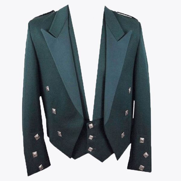 Blue Velvet Prince Charlie Jacket With Waistcoat